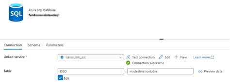 azure data factory not accepting parameter errorcode invalidparameter