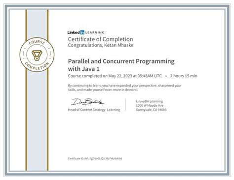 ketan mhaske on linkedin certificate of completion
