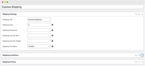 advanced shipping for woocommerce extra conditions fee