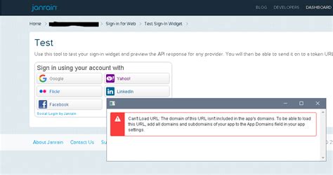 For Janrain Sign In With Facebook How To Configure Website And App Domains On Facebook Stack