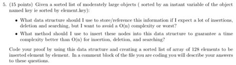 solved 5 15 points given a sorted list of moderately