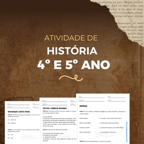 Atividade De História 4º E 5º Ano Simulados E Questões