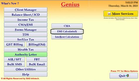 Summary Of Emi Calculation Process Via Genius Tax Software