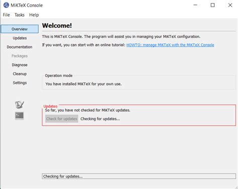 Checking For Updates Stuck Issue 273 MiKTeX Miktex Packaging GitHub