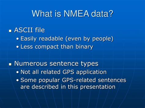 PPT Introduction To GPS Data NMEA RTCM PowerPoint Presentation ID 360644