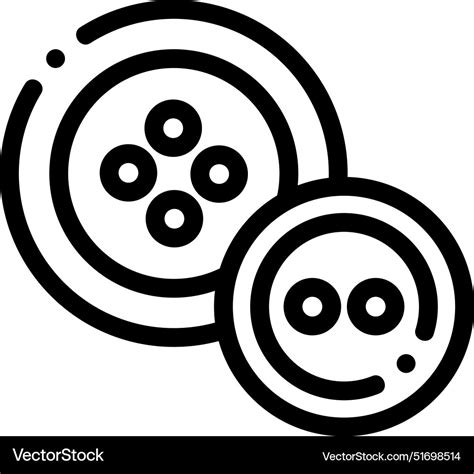 Buttons Icon Thin Linear Style Design Isolated Vector Image