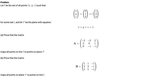 Solved Problem Let L ﻿be The Set Of All Points X Y Z ﻿such