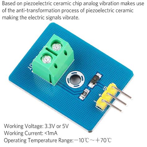 Youmile 5pack Piezoelectric Ceramic Vibration Sensor Piezo 3 3v 5v Module Analog Controller