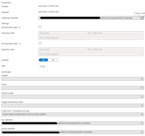 Azure Key Vault Pfx Import Not Showing Correct Certificate Details