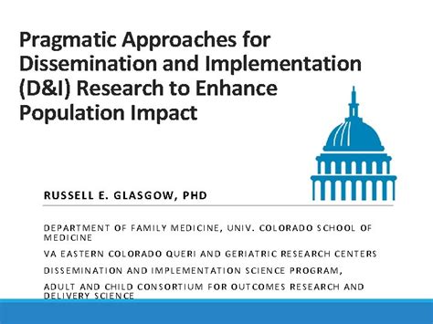 Pragmatic Approaches For Dissemination And Implementation Di Research