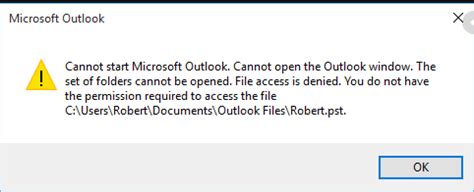Fixed Outlook File Access Denied Cannot Open Pst Or Import Pst File