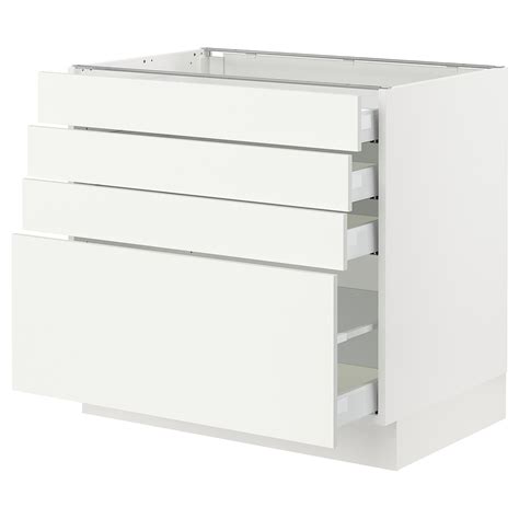 Sektion Maximera Base Cabinet With 4 Drawers White Vallstena White