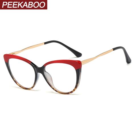 Peekaboo Red Leopard Retro Cat Eye Glasses Frames Vicedeal