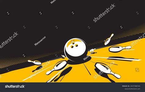 Abstract Bowling Background Design Sports Concept Stock Vector Royalty
