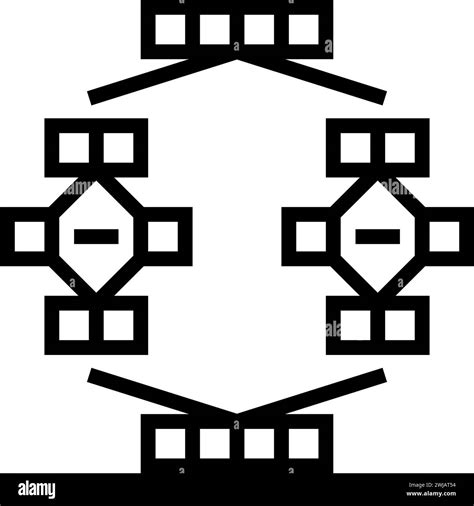 Mergesort Algorithm Line Icon Vector Illustration Stock Vector Image