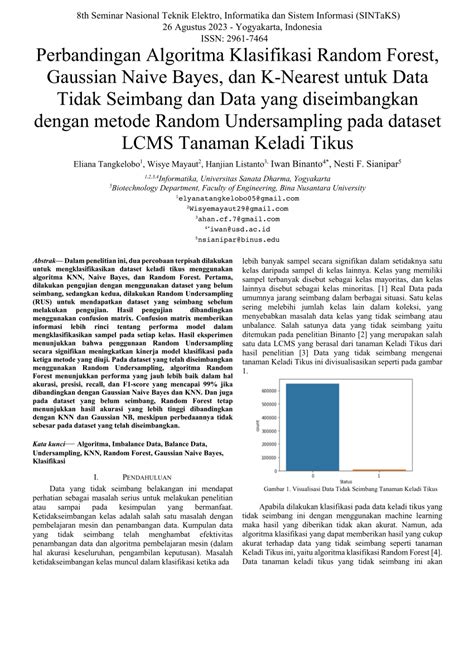 Pdf Perbandingan Algoritma Klasifikasi Random Forest Gaussian Naive