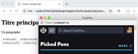 Javascript Api Browser Object Model Et Interface Window Pierre Giraud