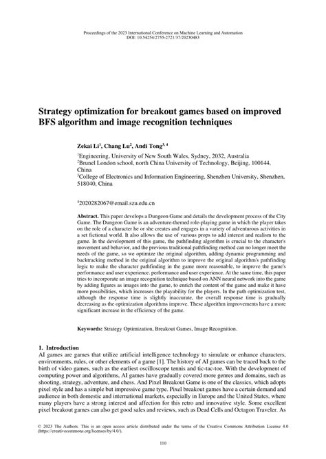 Pdf Strategy Optimization For Breakout Games Based On Improved Bfs Algorithm And Image