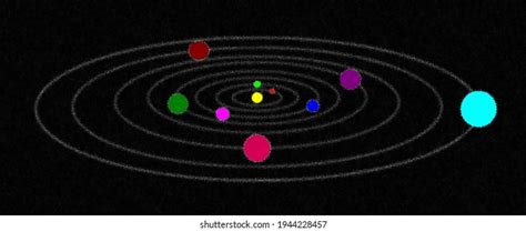 Colorful Circular Orbit Planetary Background Wallpaper Stock