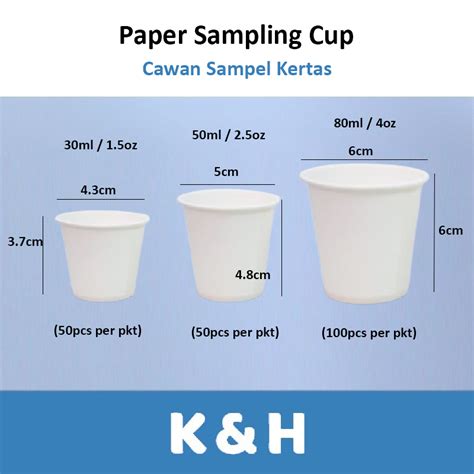 Cawan Kertas Sampel Paper Sample Cup Paper Cup Sampling Plain White