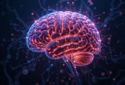 Digital Illustration Of The Human Brain For Scientific And Creative