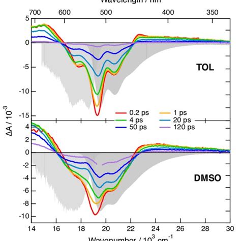 Transient Electronic Absorption Spectra Recorded At Various Time Delays