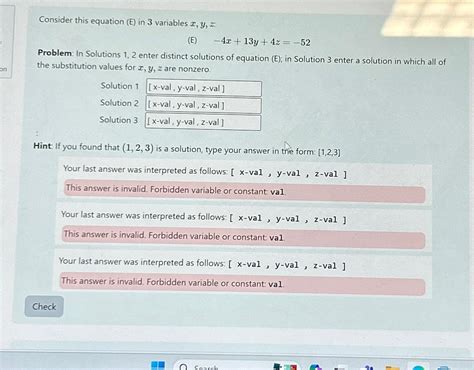Solved Consider This Equation E ﻿in 3 ﻿variables Xyz