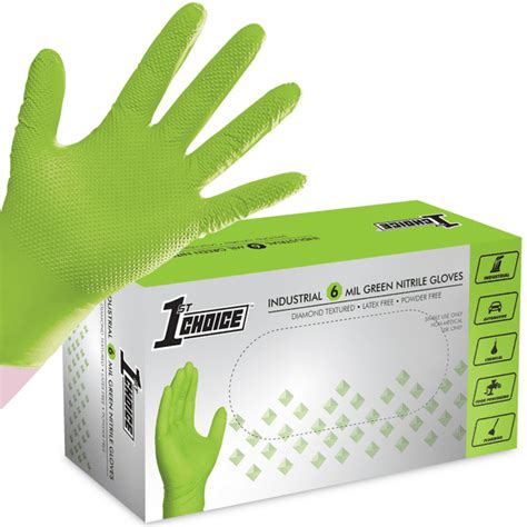 1st Choice Disposable Nitrile Gloves Size Large 100ct Diamond Grip