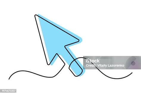 Continuous Drawing Of Cursor Arrow One Line Icon Of Cursor Arrow One Line Drawing Background