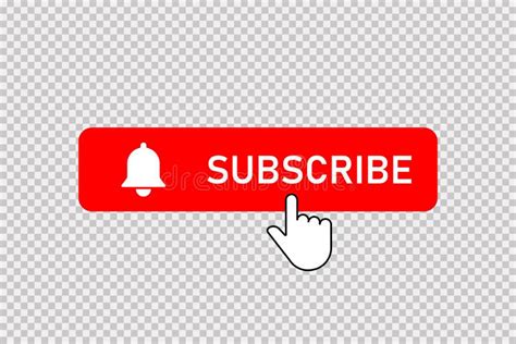 Subscribe Red Button With Bell And Hand Clicking Cursor Subscribe