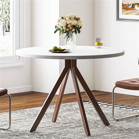 Breshia Round Metal Base Dining Table Foter