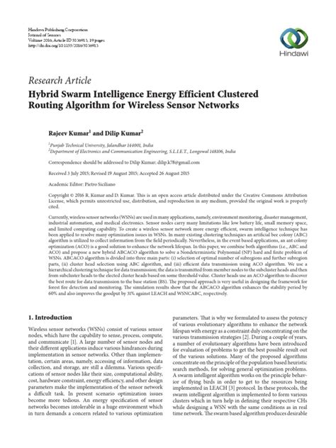 Hybrid Algorithm Pdf Wireless Sensor Network Routing