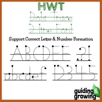 HWT Style Dots Trace 2Lines Font Letter Formation Font TPT