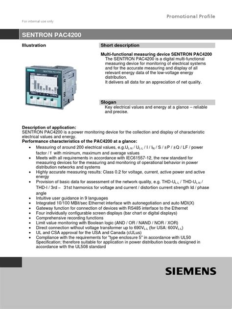 Promotional File Pac4200 002136 En Pdf Electricity Computer Science