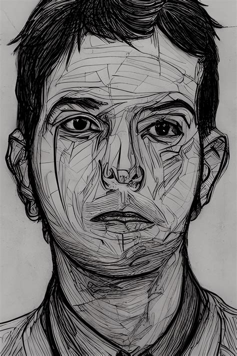 Draw A Self Portrait Using Only Lines · Creative Fabrica