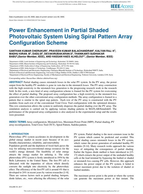 Pdf Power Enhancement In Partial Shaded Photovoltaic System Using