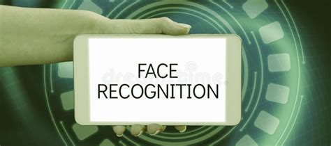 Hand Writing Sign Face Recognition Word Written On Group Of Securities Created For Simultaneous
