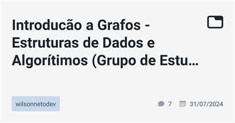 introducão a grafos estruturas de dados e algorítimos grupo de