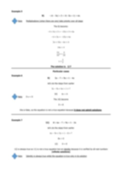 Solution First Degree Equations Lesson One Integer Coefficients Solving Examples 29 01 23