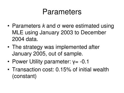 ppt optimal trading of a mean reverting process powerpoint