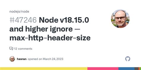 node v18 15 0 and higher ignore max header size · issue 47246 · nodejs node · github