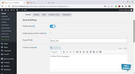Cart Notices With Button On Woocommerce