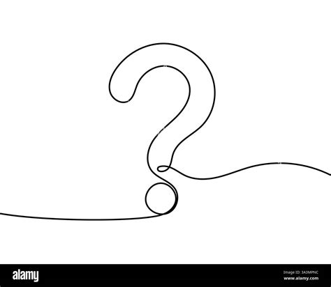 Continuous Line Question Mark Icon In Sketch Style Hand Drawn