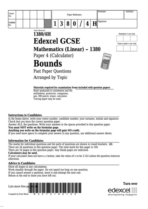 Edexcel Gcse Mathematics Linear Bounds Printable Pdf Download