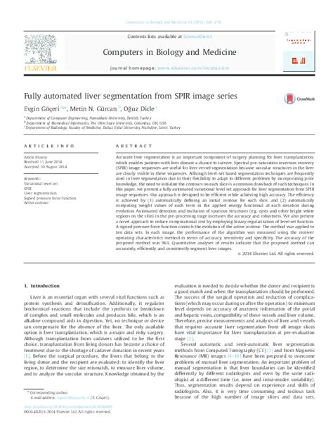 Pdf Fully Automated Liver Segmentation From Spir Image Series Evgin