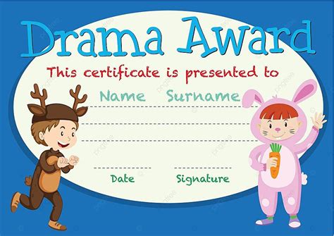 Drama Student Award Template Print Signature Student Vector Print