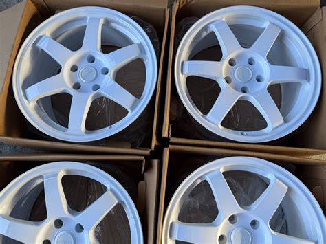 17” Te37 Design White Code 6511x Mags 5holes Pcd 100 Bnew Car Parts