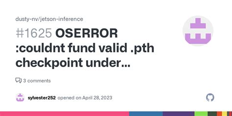 oserror couldnt fund valid pth checkpoint under models tuodmango · issue 1625 · dusty nv