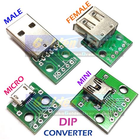Jual Dip Adapter Usb Micro Mini Female Male Type C Converter Pcb 2 54mm A B Board Shopee Indonesia