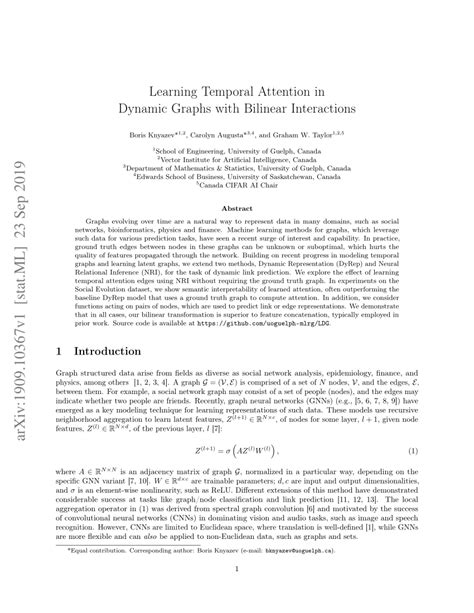 Pdf Learning Temporal Attention In Dynamic Graphs With Bilinear